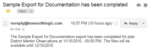 View a Completed Export
