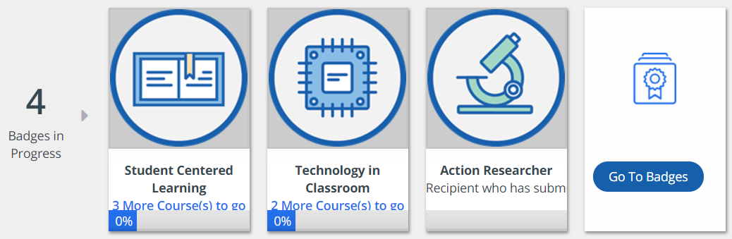 My Badges in Progress