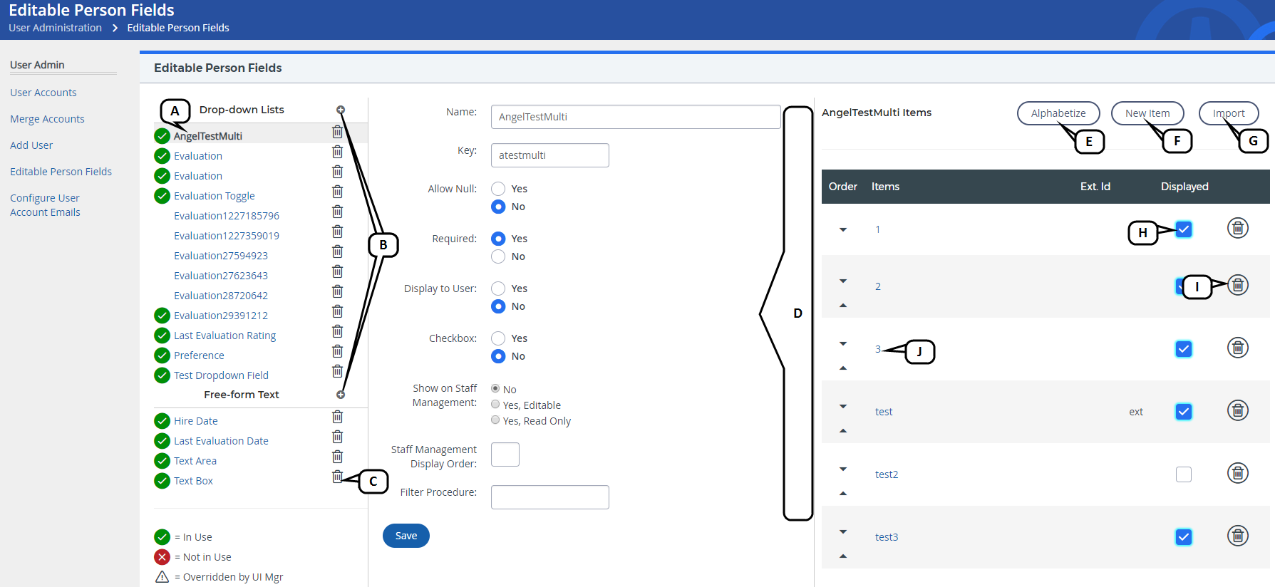 Editable Person Fields